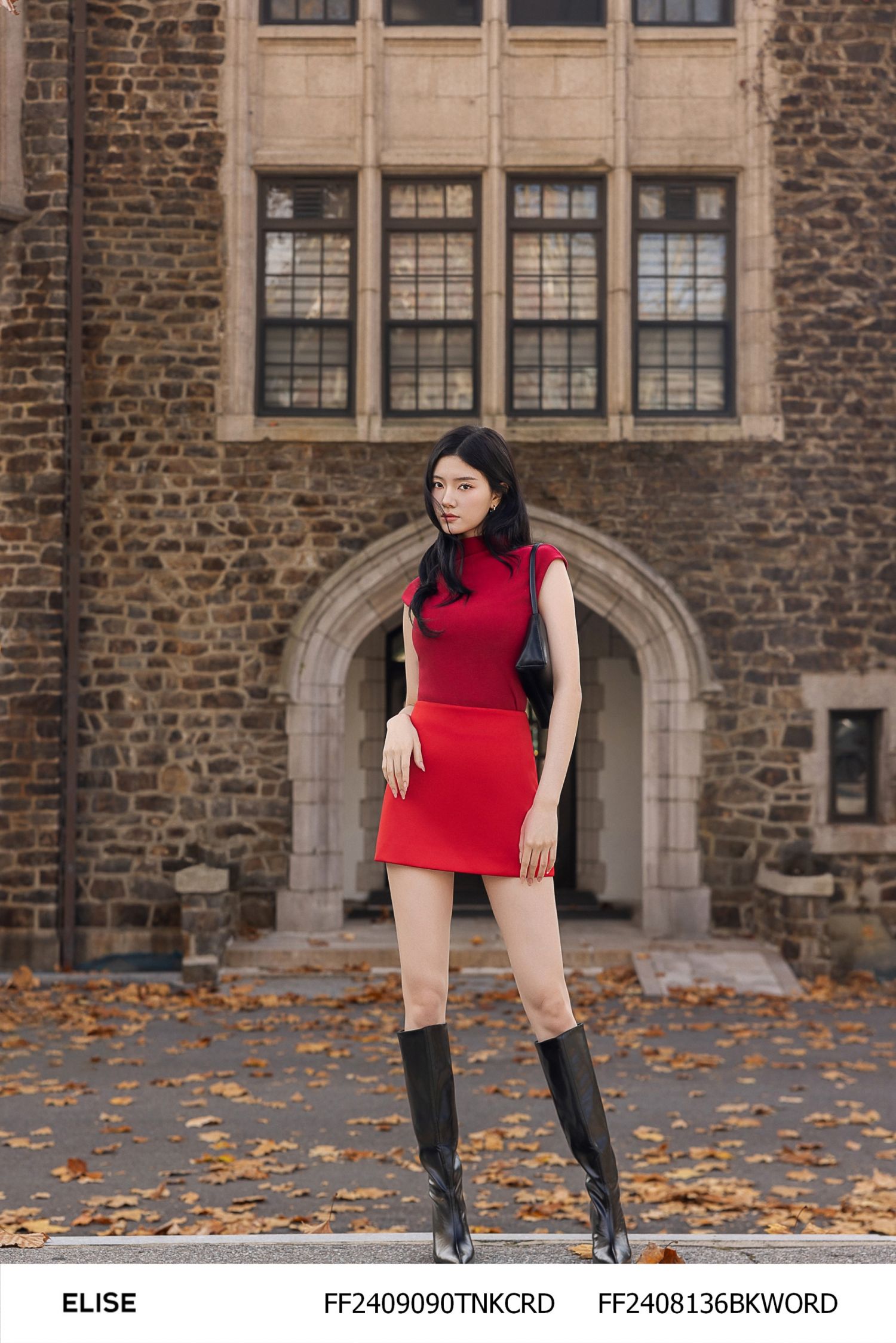 JUPE NGẮN TAFTA ĐỎ SẪM