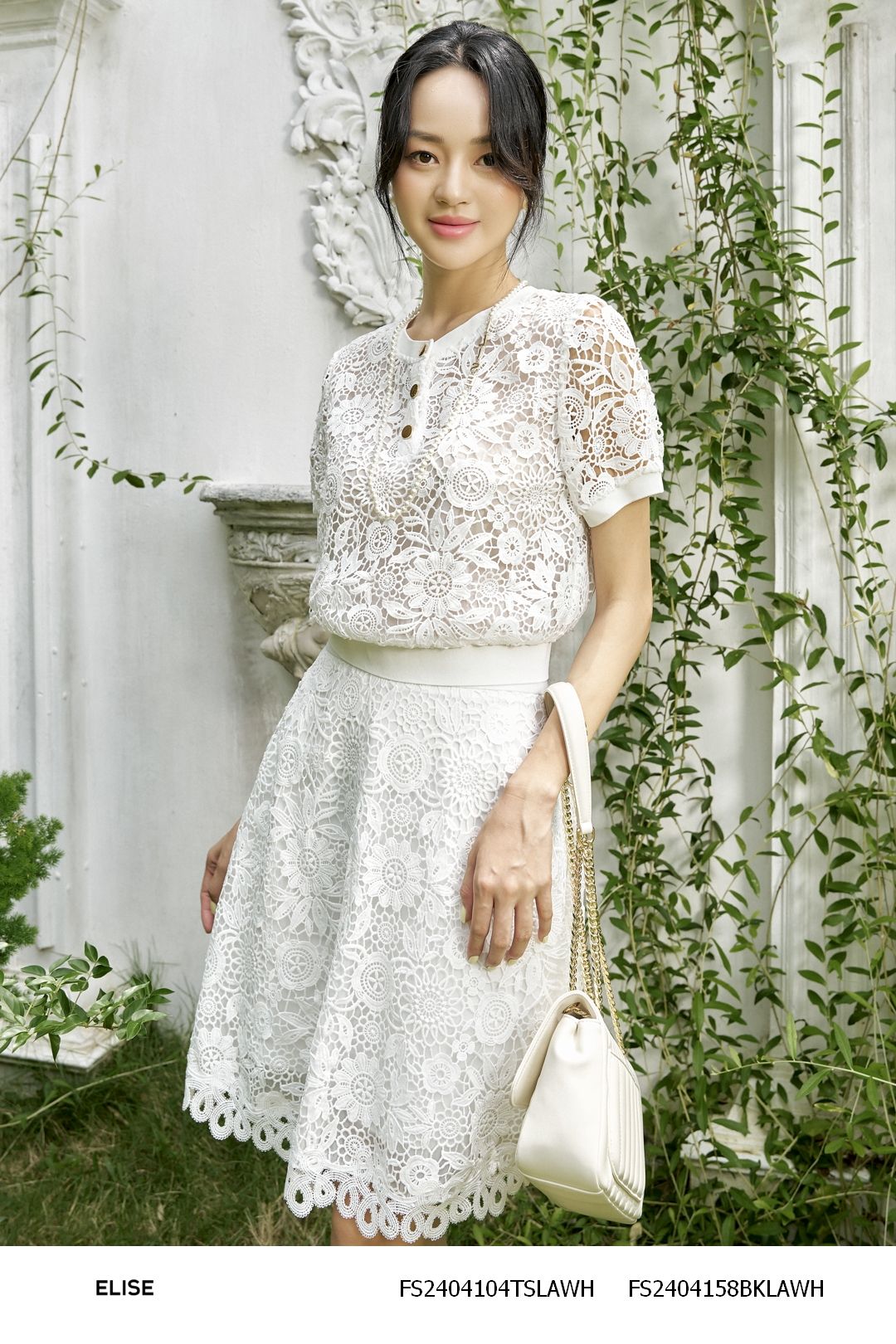 CV NGẮN REN HOA TRẮNG