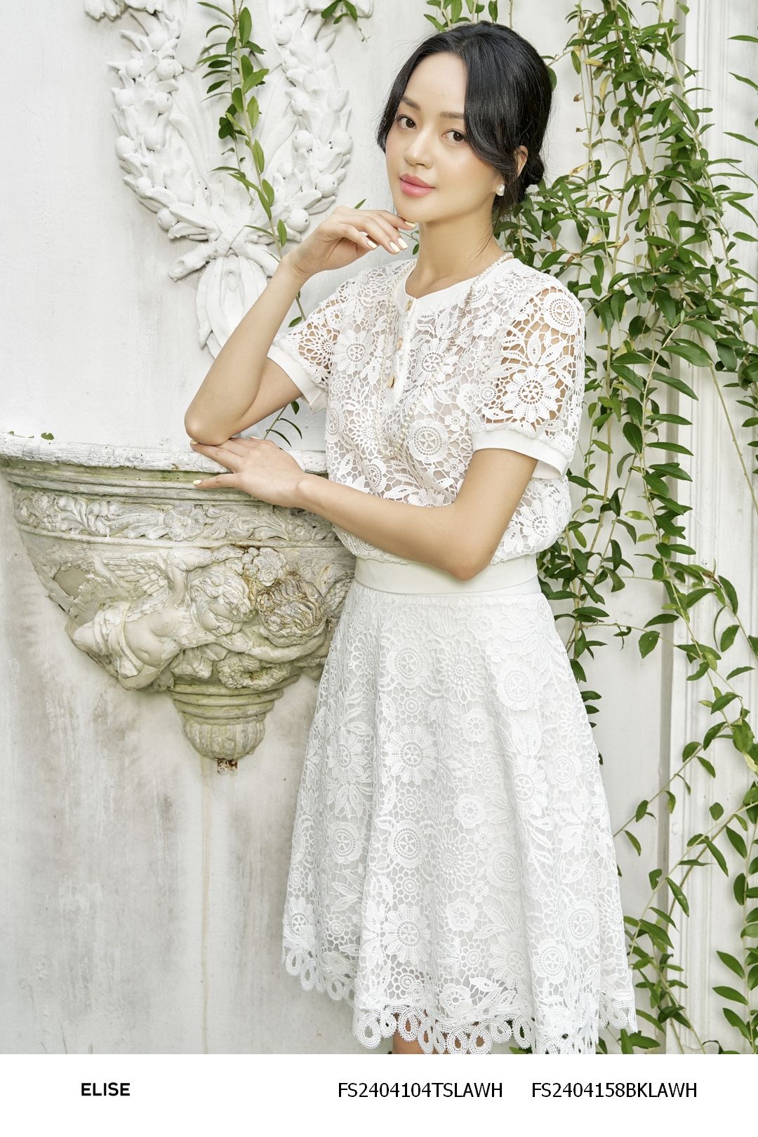 CV NGẮN REN HOA TRẮNG