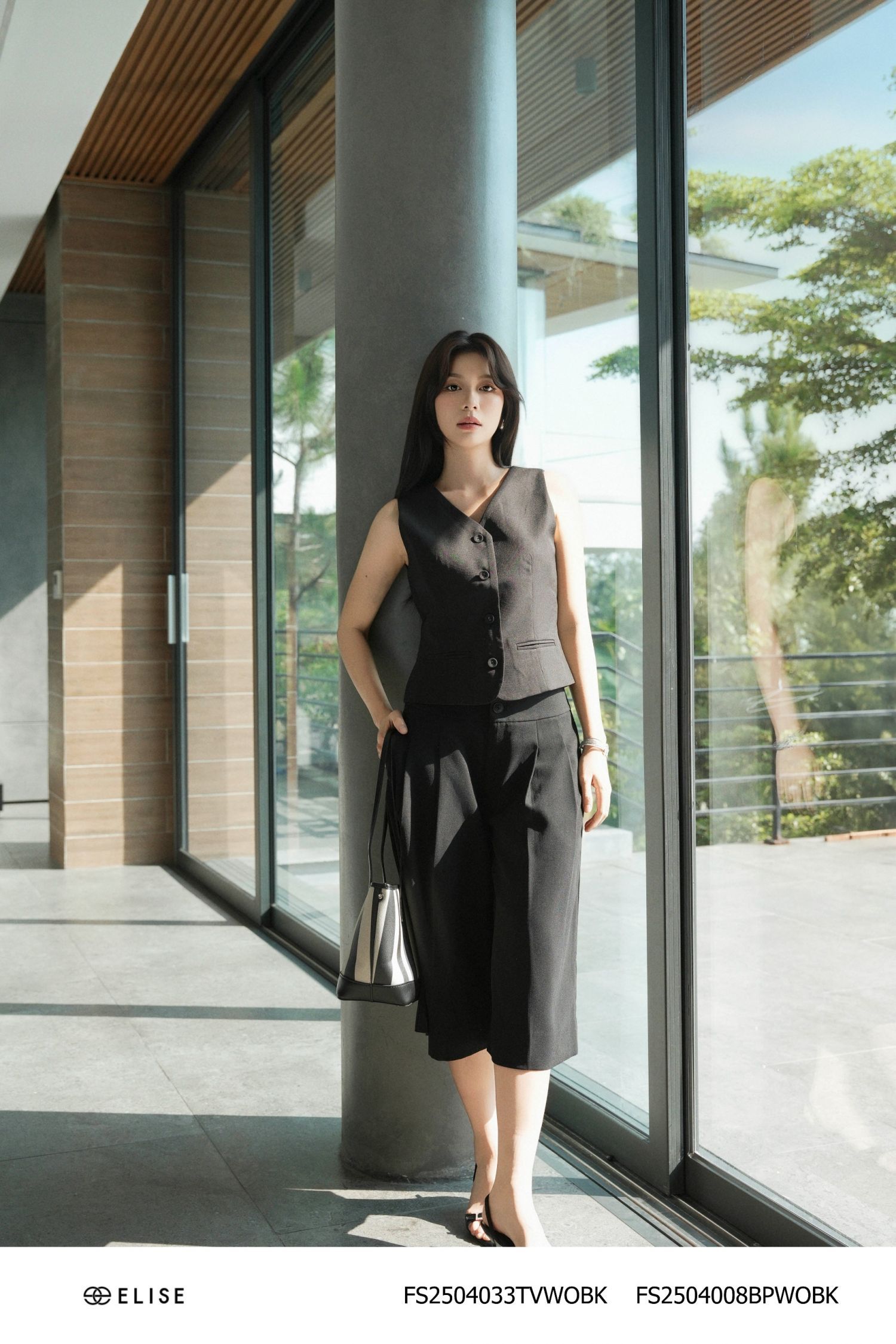 QUẦN LỬNG SUÔNG ĐEN XẾP LY