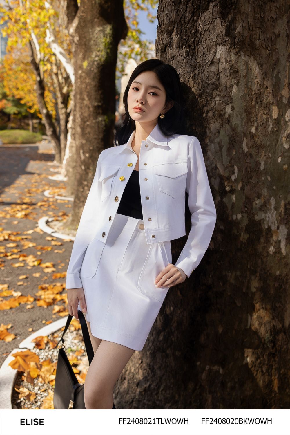 ÁO KAKI TRẮNG DIỄU CHỈ TÚI NGỰC