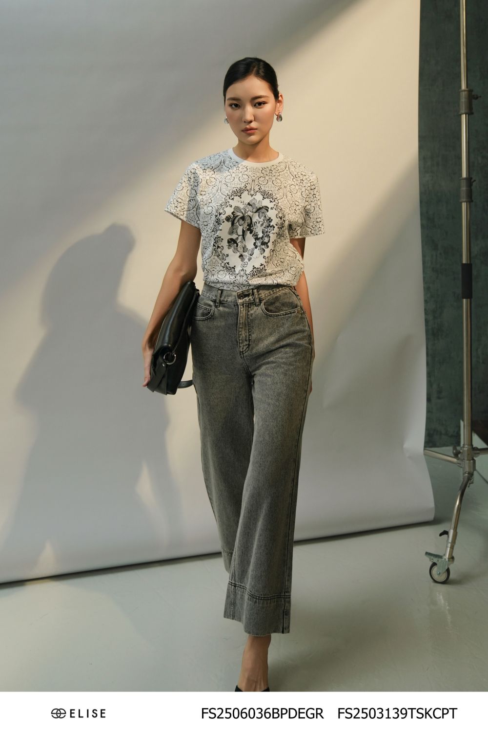 QUẦN DENIM SUÔNG GHI MỐC